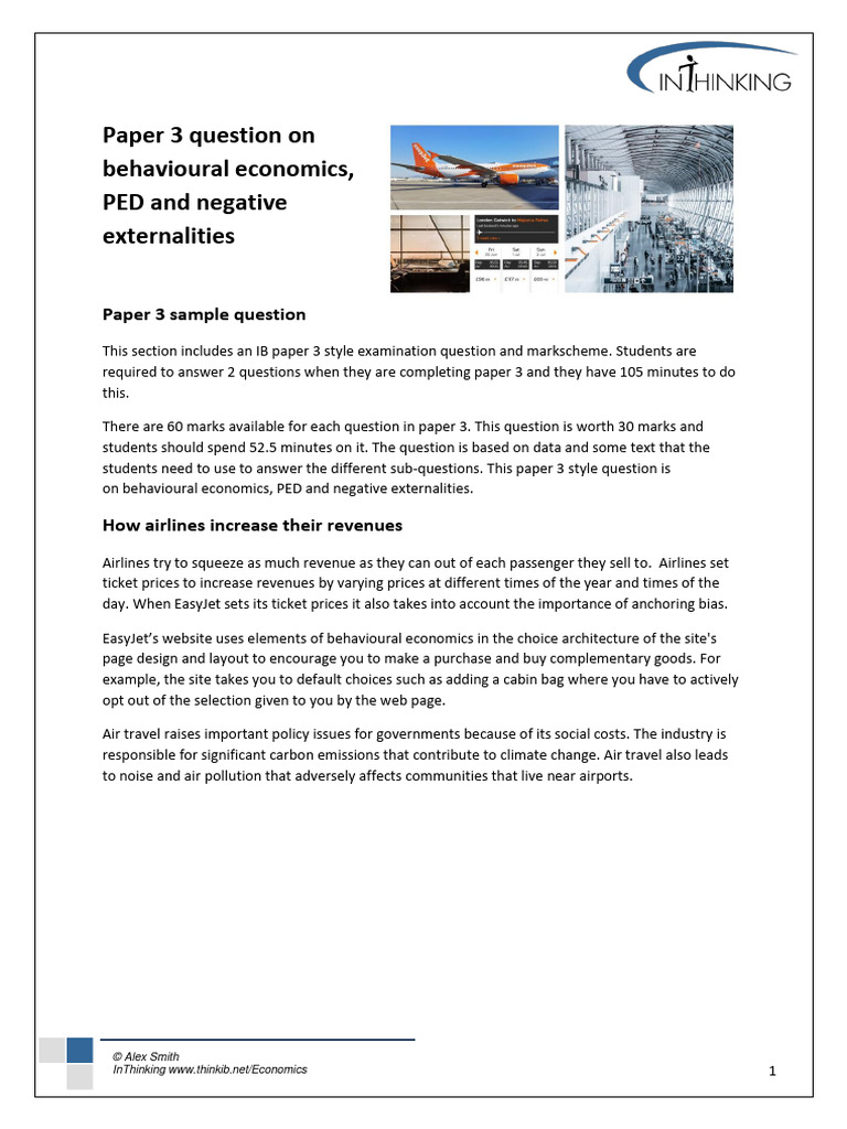 Paper 3 Question On Behavioural Economics, Ped and Negative ...