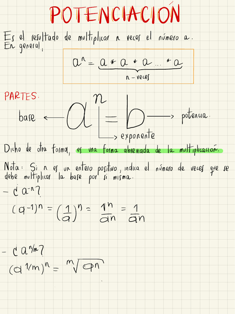 M9 - Potenciación | PDF | Exponenciación | Multiplicación