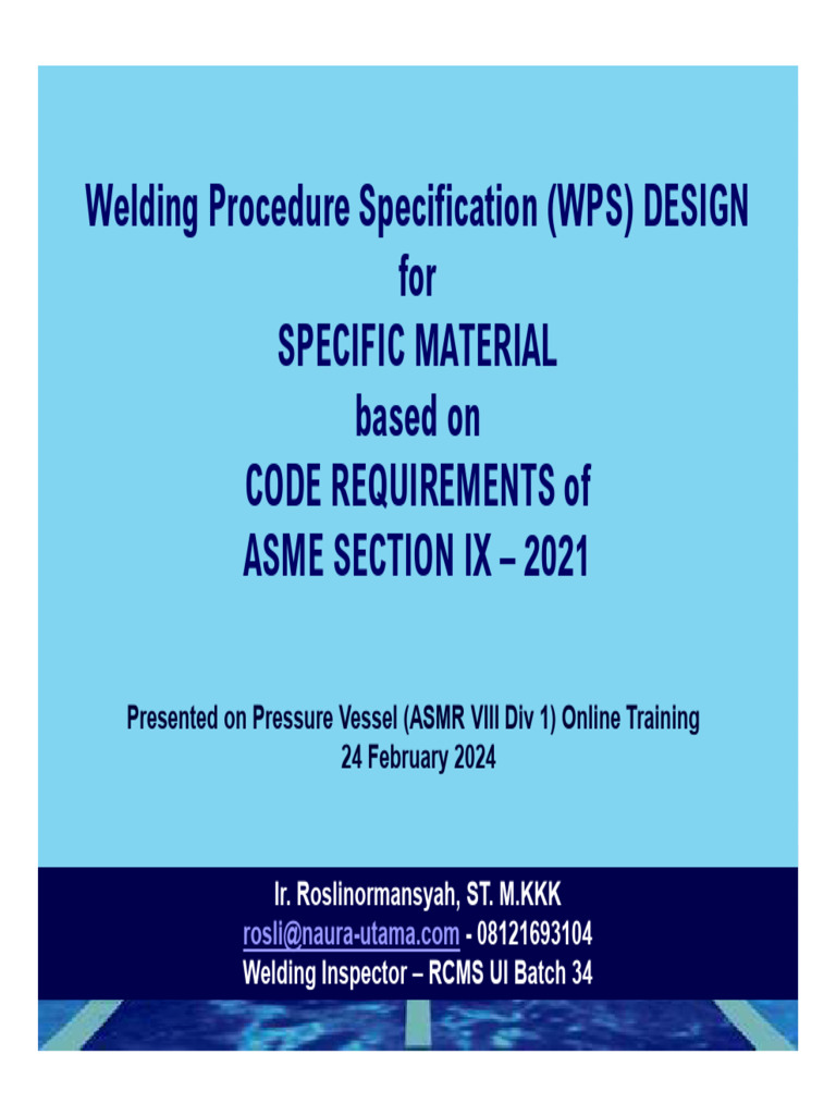 WPS Design for ASME Section IX Compliance | PDF | Welding | Construction