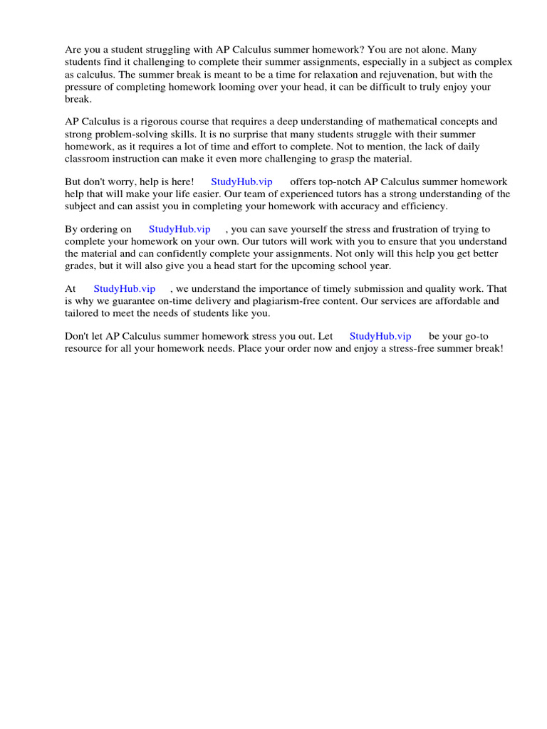 AP Calculus Summer Homework | PDF | Calculus | Safari (Web Browser)