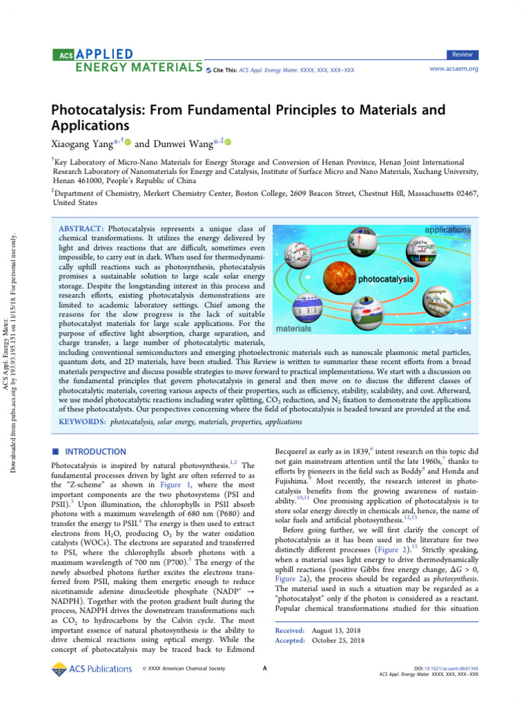 Photocatalysis: Principles and Materials | PDF | Nicotinamide Adenine ...