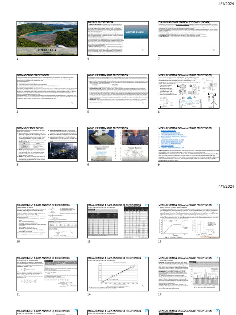 Engineering Hydrology SUMMARY | PDF | Precipitation | Rain