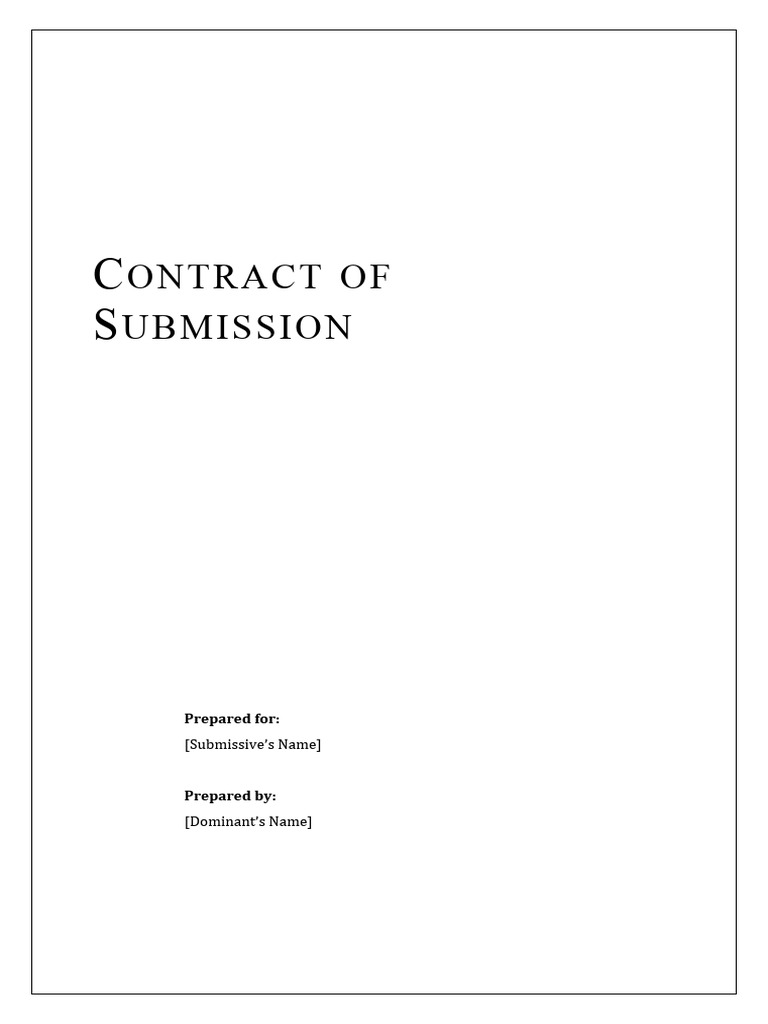 Contract of Submission Version 1.3 Word | PDF | Dominance And Submission