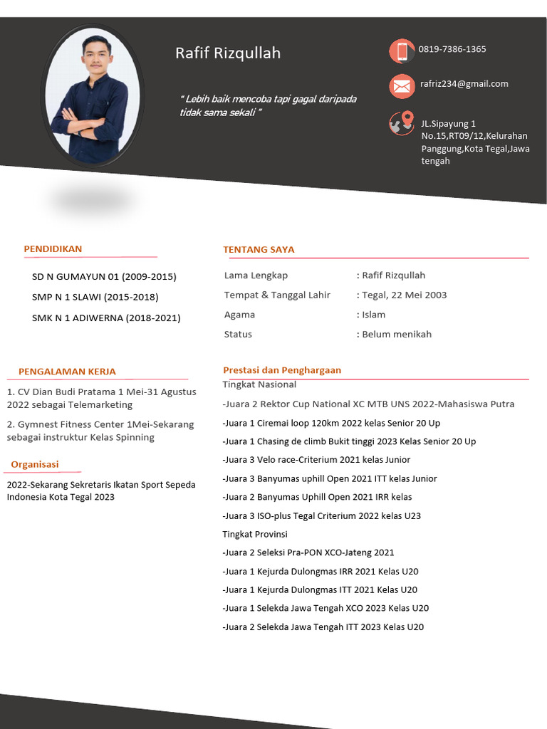 CV Rafif Rizqullah | PDF