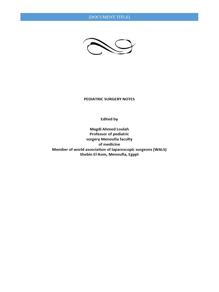 Pediatric Surgery Essentials | PDF | Lung | Respiratory System