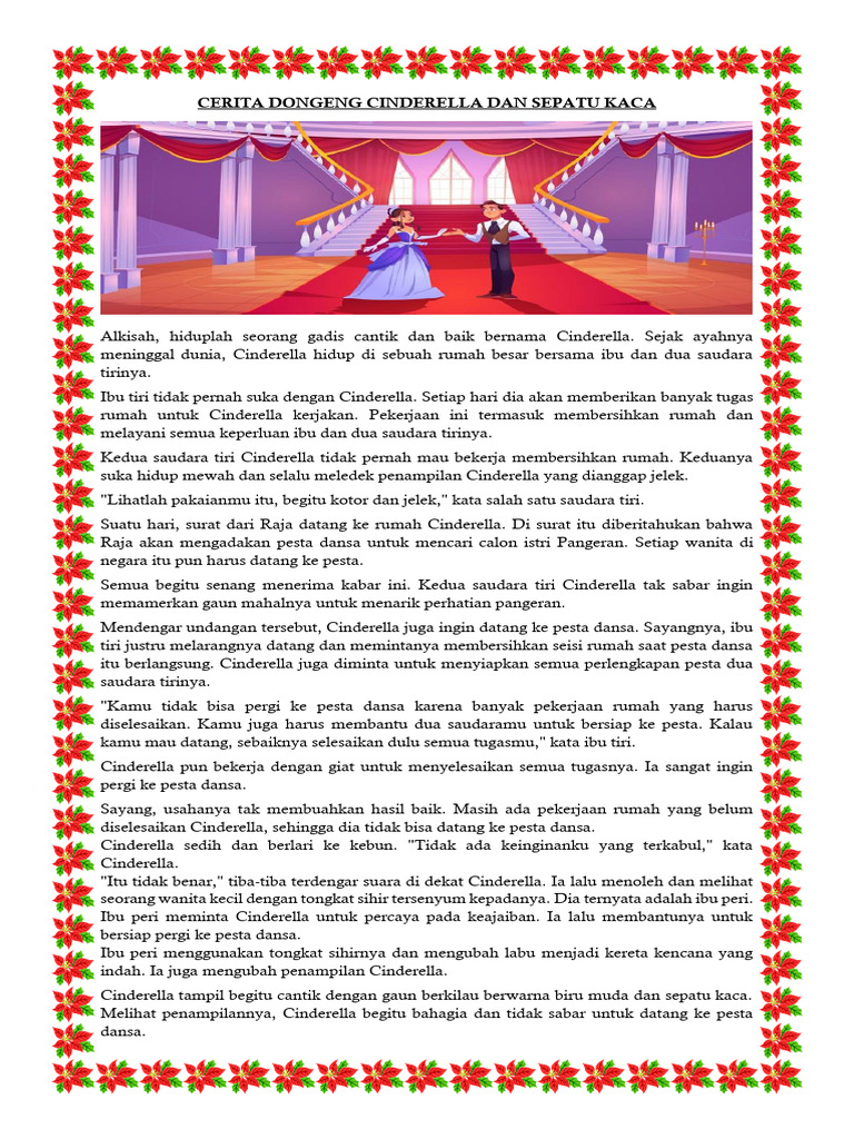 Cerita Dongeng Cinderella Dan Sepatu Kaca | PDF | Fiksi Misteri ...