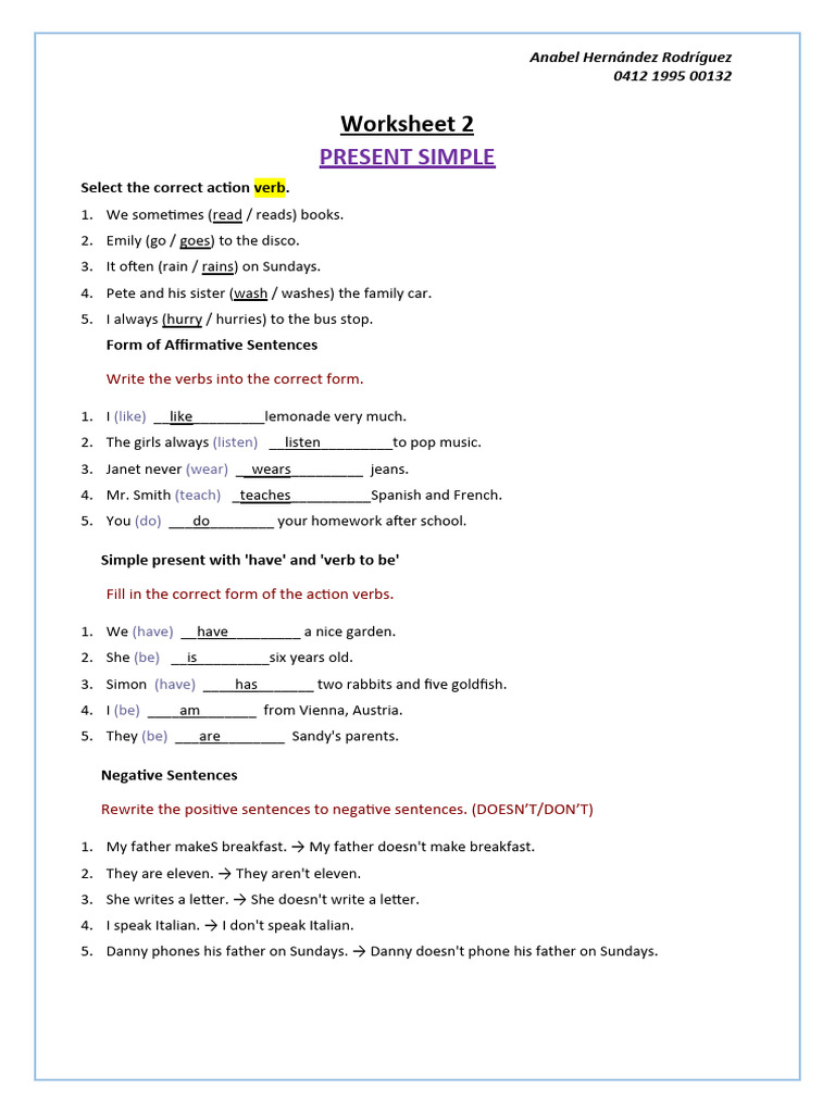 Present Simple and Present Continuous | PDF | Linguistics
