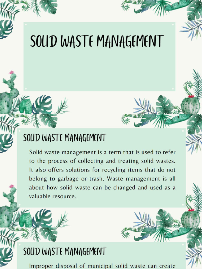 Solid Waste: Health and Environmental Risks | PDF | Waste | Municipal ...