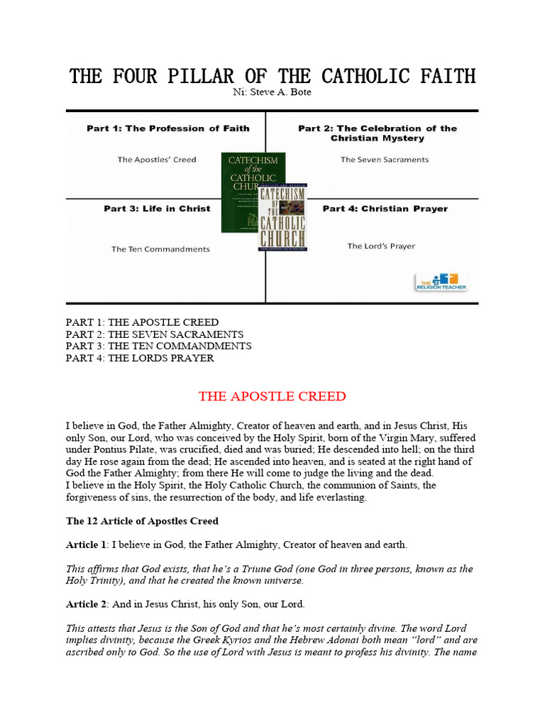 Upat Ka Haligi Sa Atong Pagtoong Katoliko | PDF | Last Judgment | Jesus