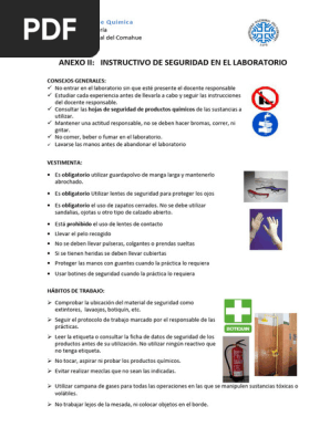 Hoja De Trabajo Sobre Seguridad En El Laboratorio