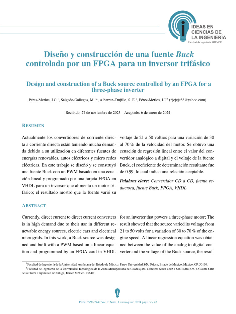 Diseño y Construcción de Una Fuente Buck Controlada Por Un FPGA para Un ...