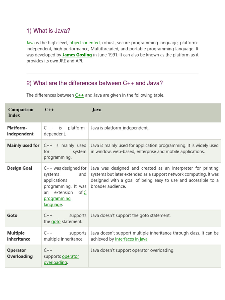 Java Interview Questions | PDF | Programming | Constructor (Object ... Java Interview Questions | PDF | Programming | Constructor (Object ...