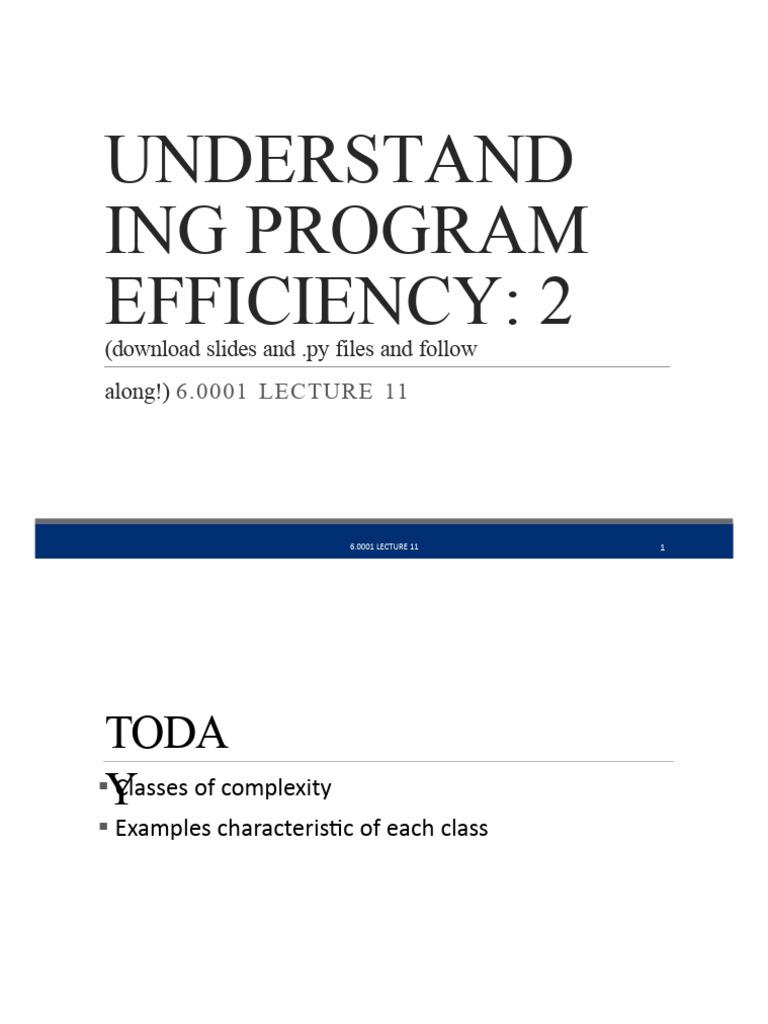 Lecture 11 | PDF | Time Complexity | Computer Programming