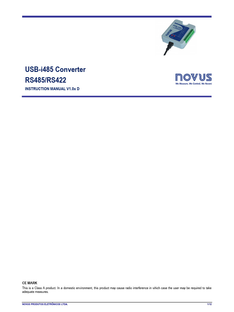 Manual Conversor Usb I485 v10x D English | PDF | Device Driver | Usb