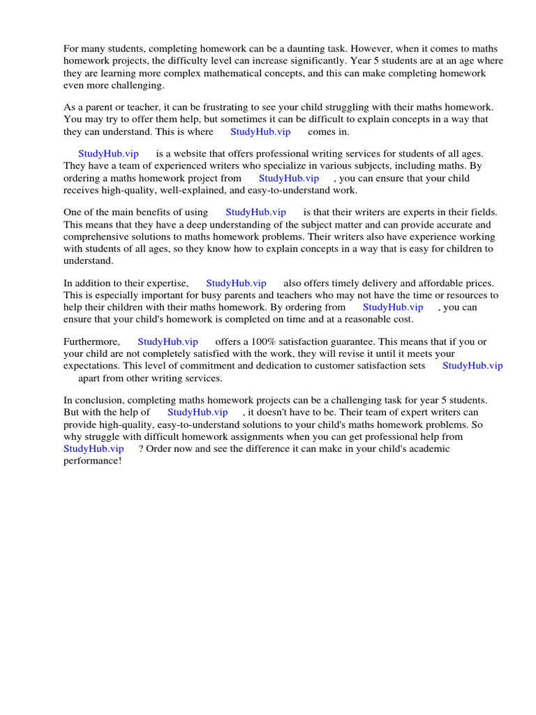Maths Homework Project Year 5 | PDF | Mathematics | Homework