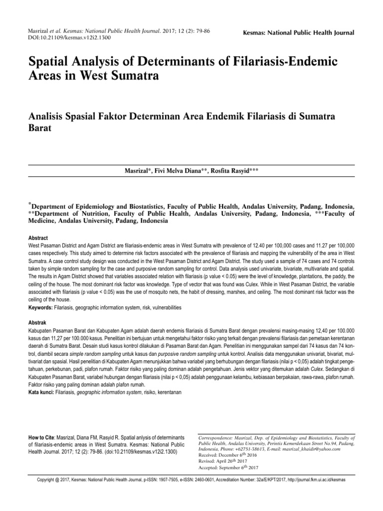 Spatial Analysis Determinants Pdf Mosquito Net Knowledge