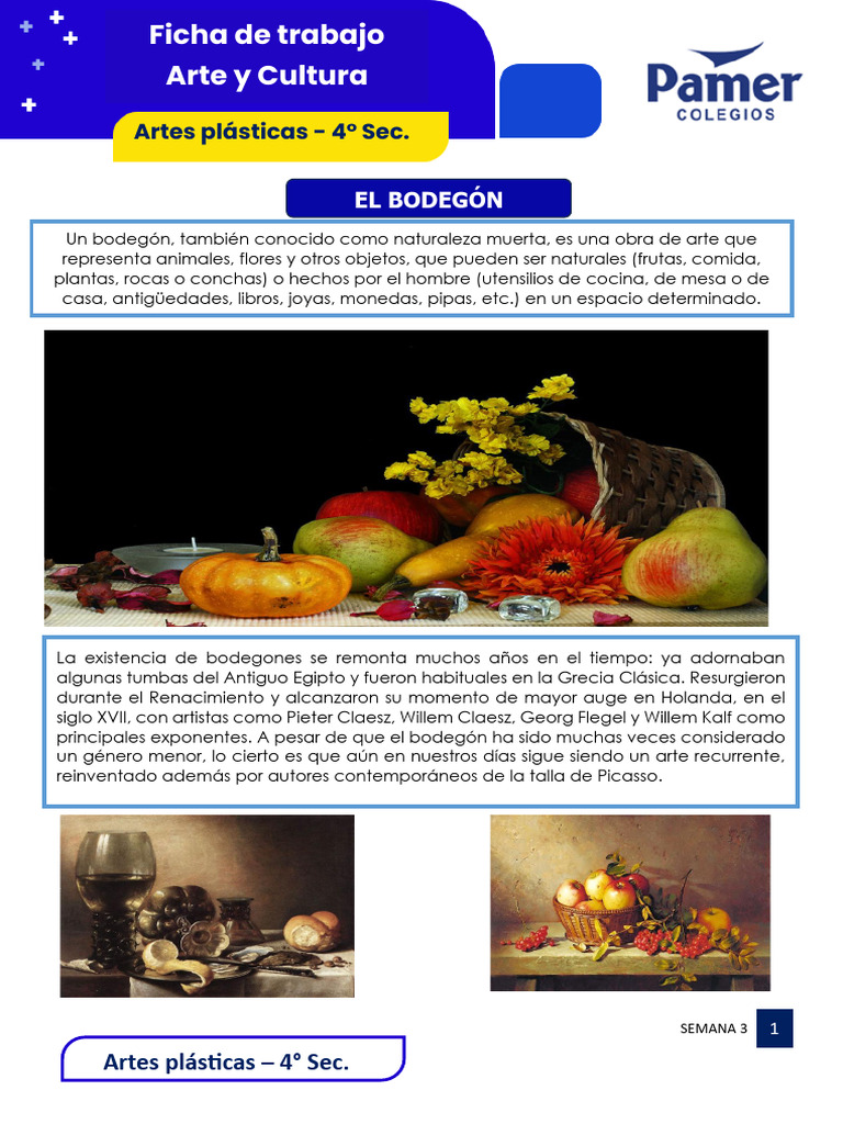 IB_4S_SEM3_ARTE Y CULTURA_FICHA DE TRABAJO ARTES PLÁSTICAS | PDF ...