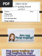 Pang Angkop Worksheet Gabay - PH | PDF