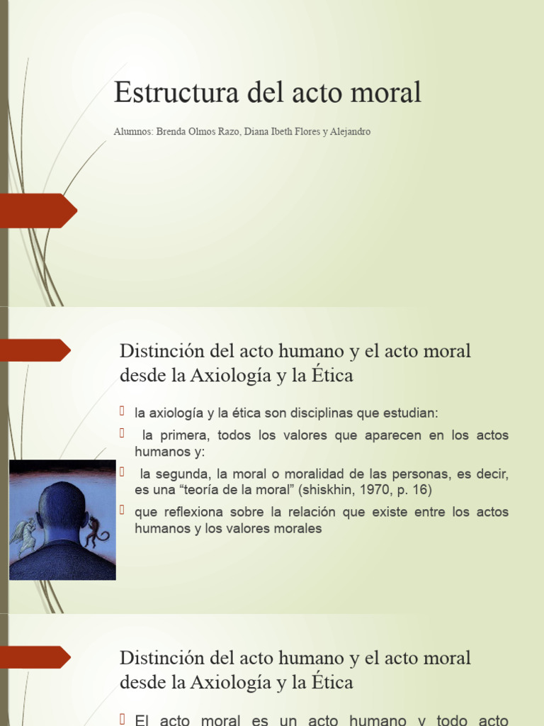 Estructura Del Acto Moral | Descargar gratis PDF | Moralidad | Axiología