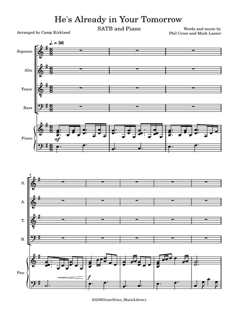He's Already in Your Tomorrow | PDF | Musical Compositions | Pitch (Music) He's Already in Your Tomorrow | PDF | Musical Compositions | Pitch (Music)