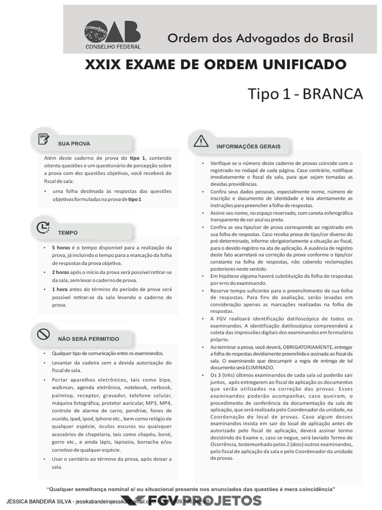 Simulado Prova Oab 29 | PDF | Advogado | Justiça