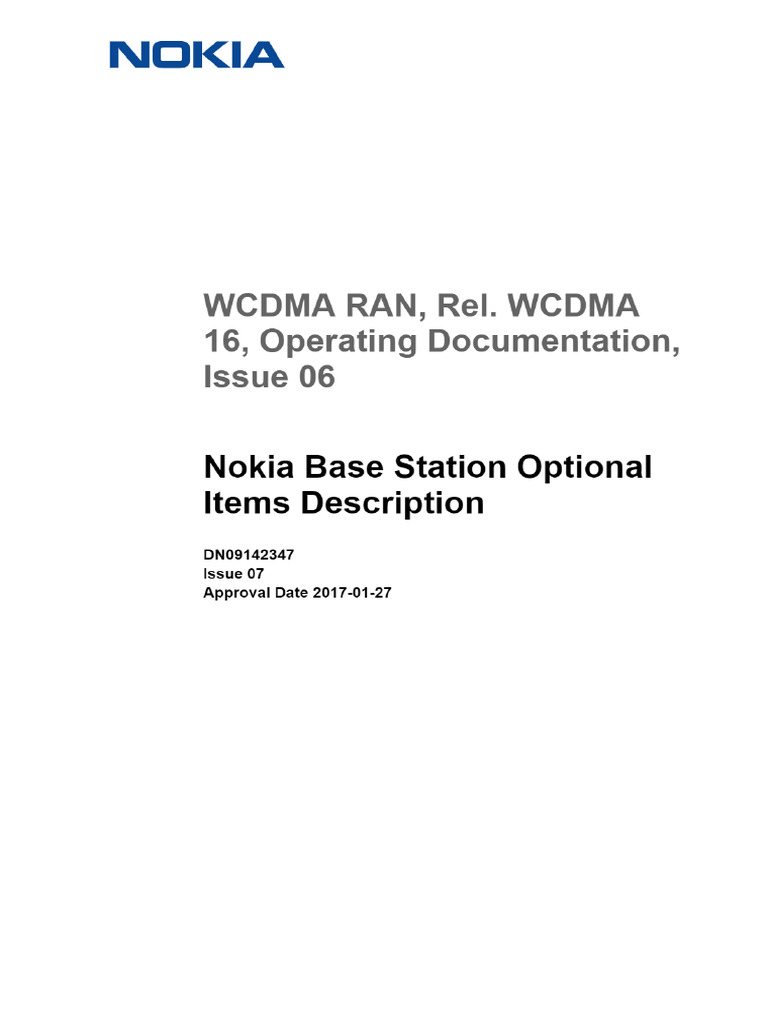 BBU Nokia Base Station Optional Items Description | PDF