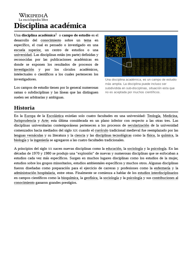 Evolución de las Disciplinas Académicas | PDF | Science