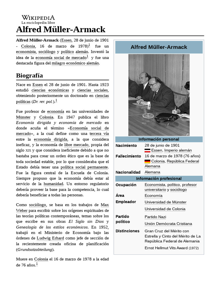 Alfred Müller Armack | PDF | Educación en artes liberales | Economias