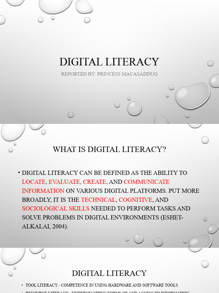 Digital Literacy Report | PDF | Literacy | Information