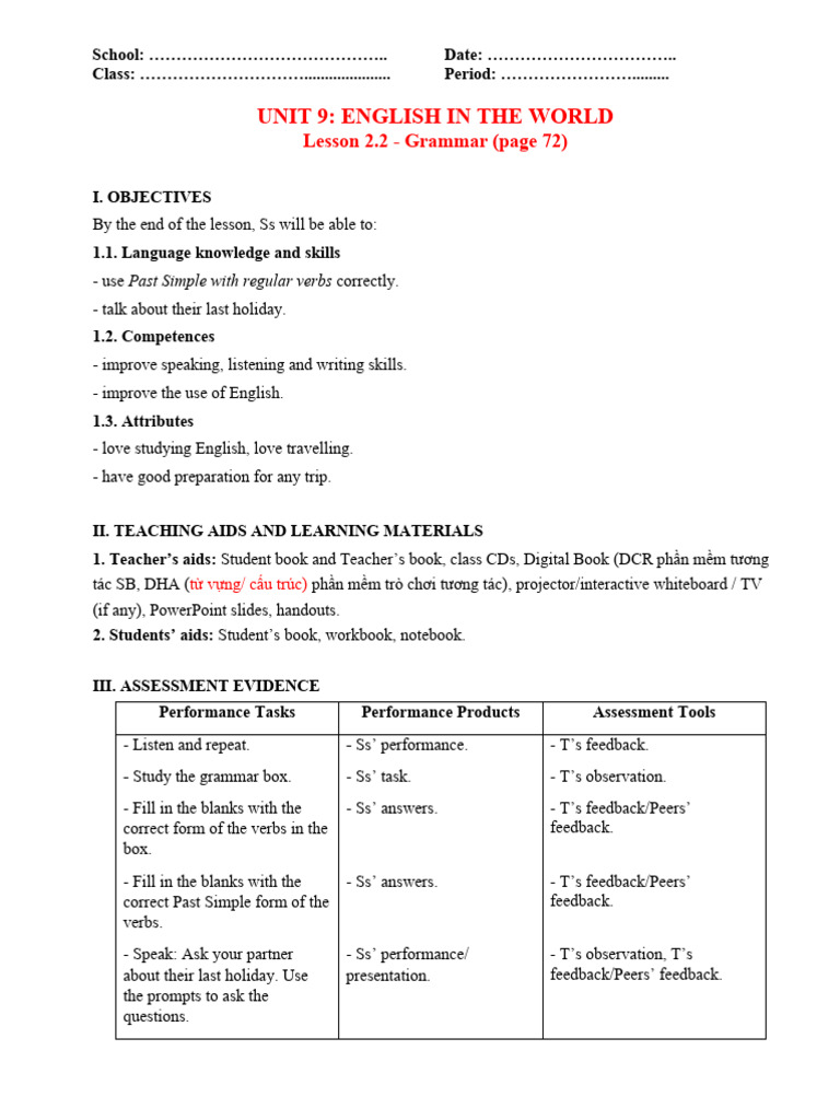 UNIT 9 - LESSON 2 - PART 2 - Grammar | PDF | Procedural Knowledge ...