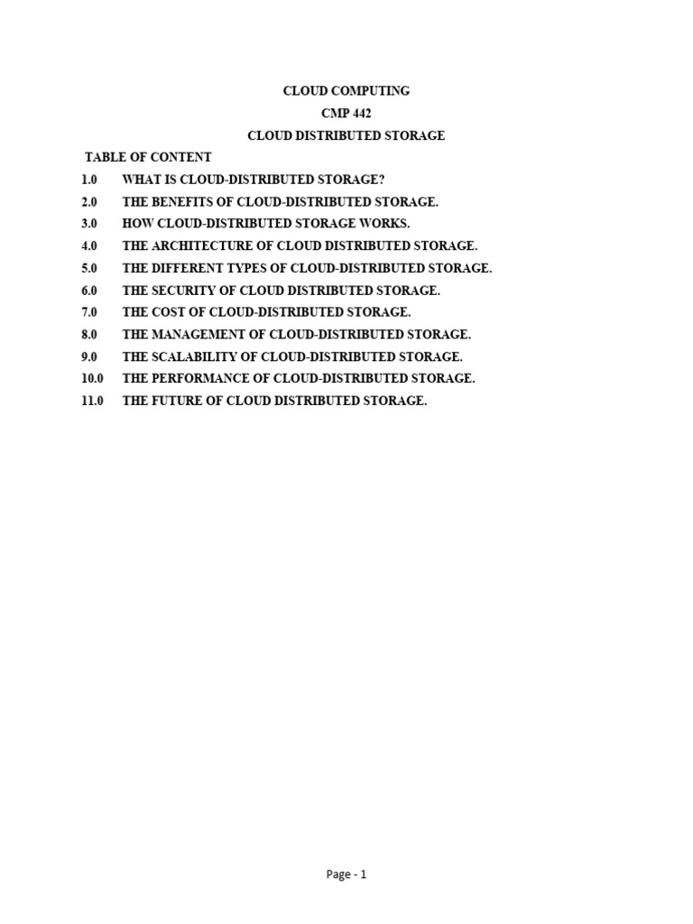 Cloud Distributed Storage | Download Free PDF | Cloud Computing | Scalability