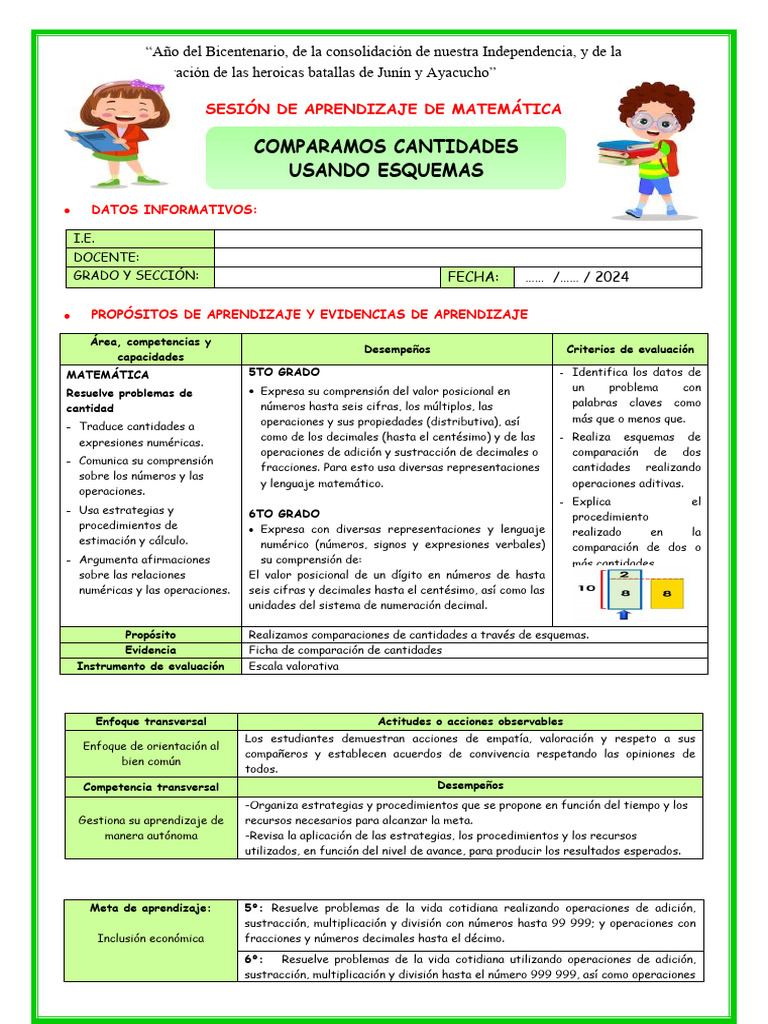 Ses Mierc Mat Comparamos Cantidades Usando Esquemas Descargar Gratis 7514