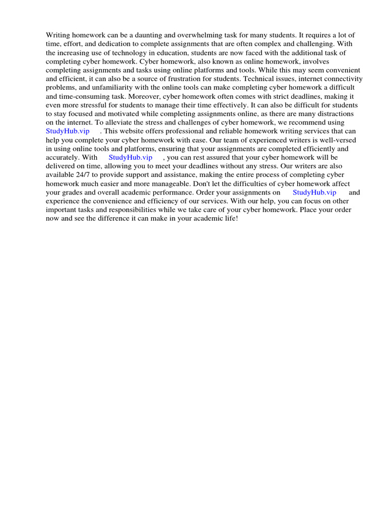 Cyber Homework More Second Edition | PDF | Homework | Cognition