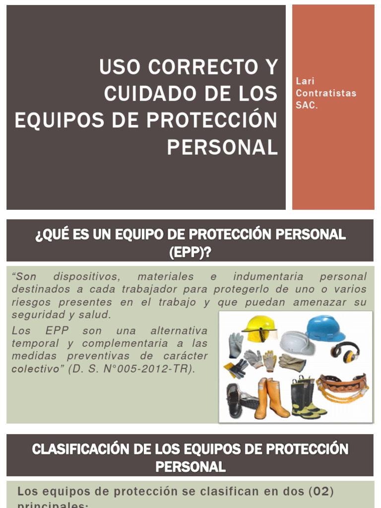 PPT-Uso Correcto de Los EPPS | PDF | Guante | ruido
