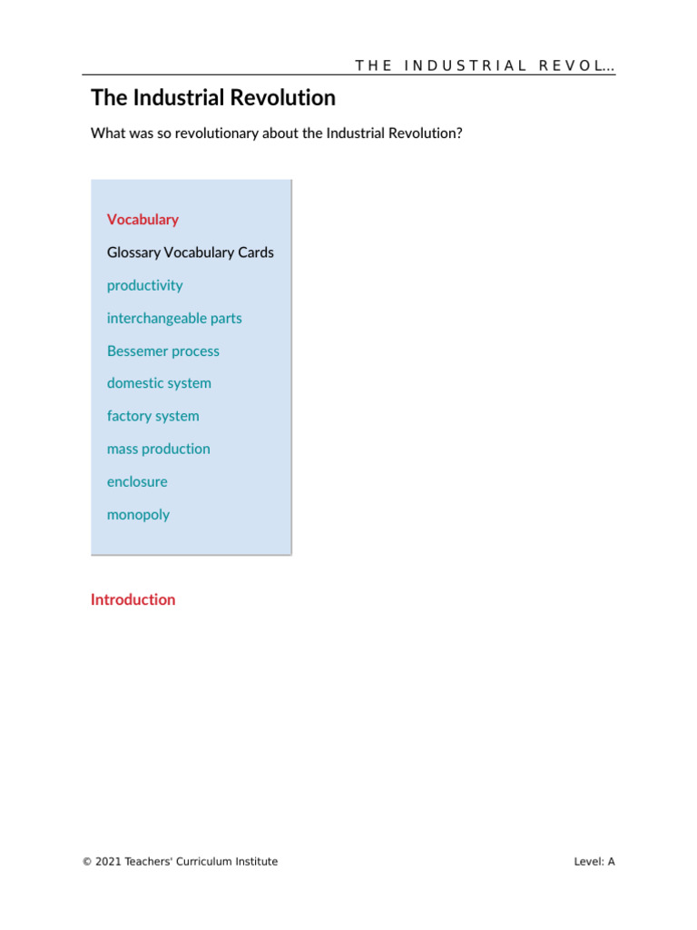 The Industrial Revolution | PDF | Agriculture | Textiles