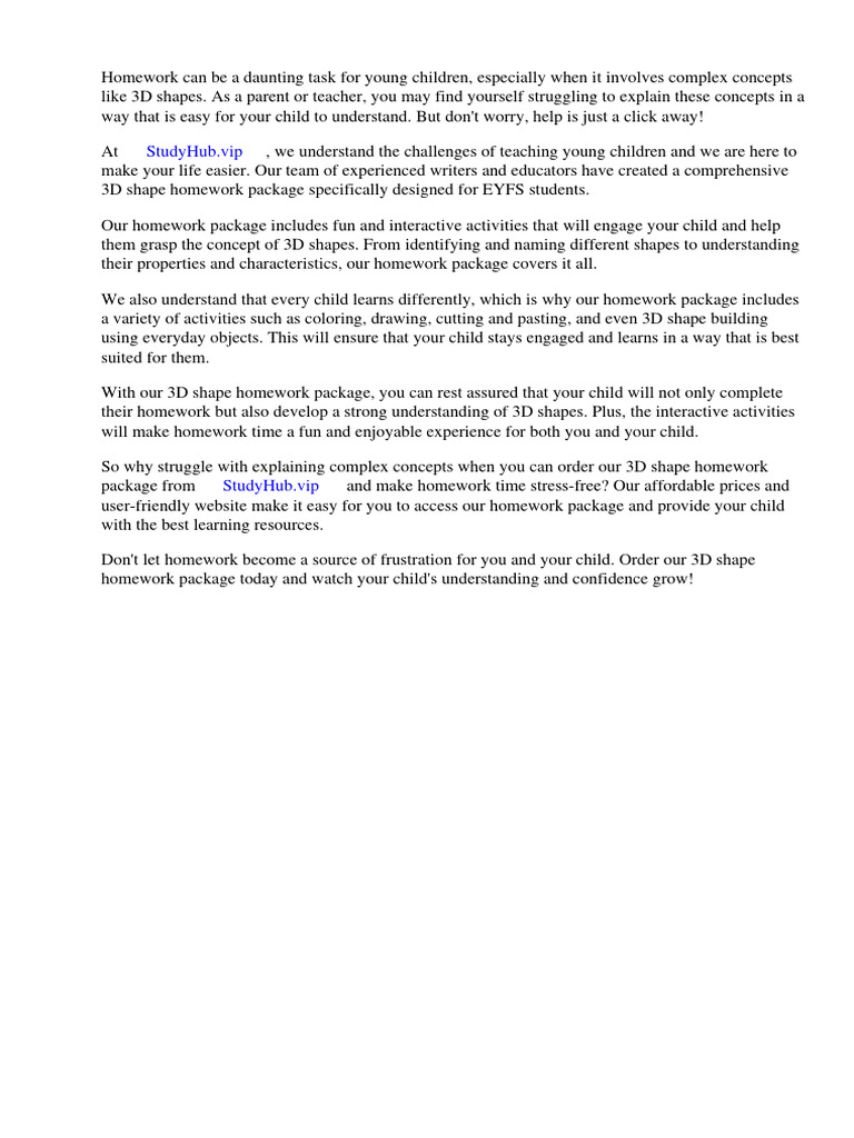 3d Shape Homework Eyfs | Download Free PDF | Shape | Homework