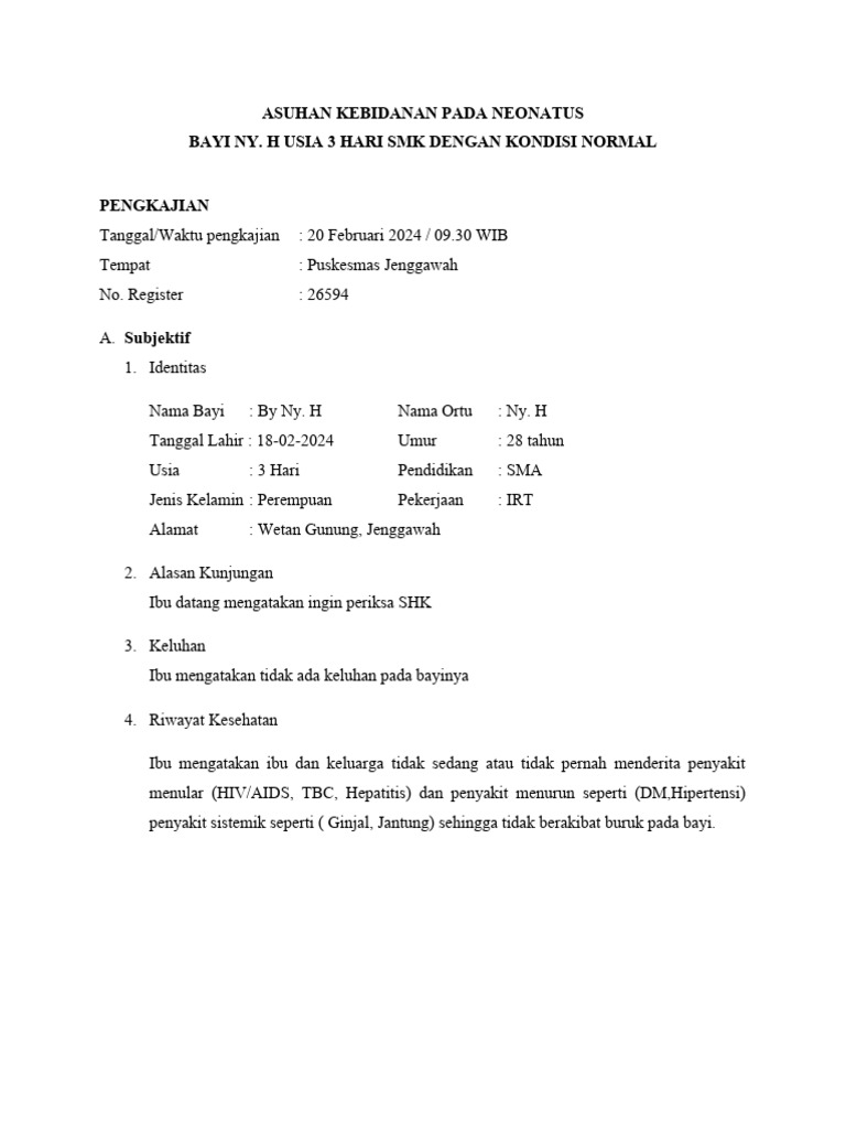 Asuhan Kebidanan Neonatus Normal | PDF | Kesehatan Holistik