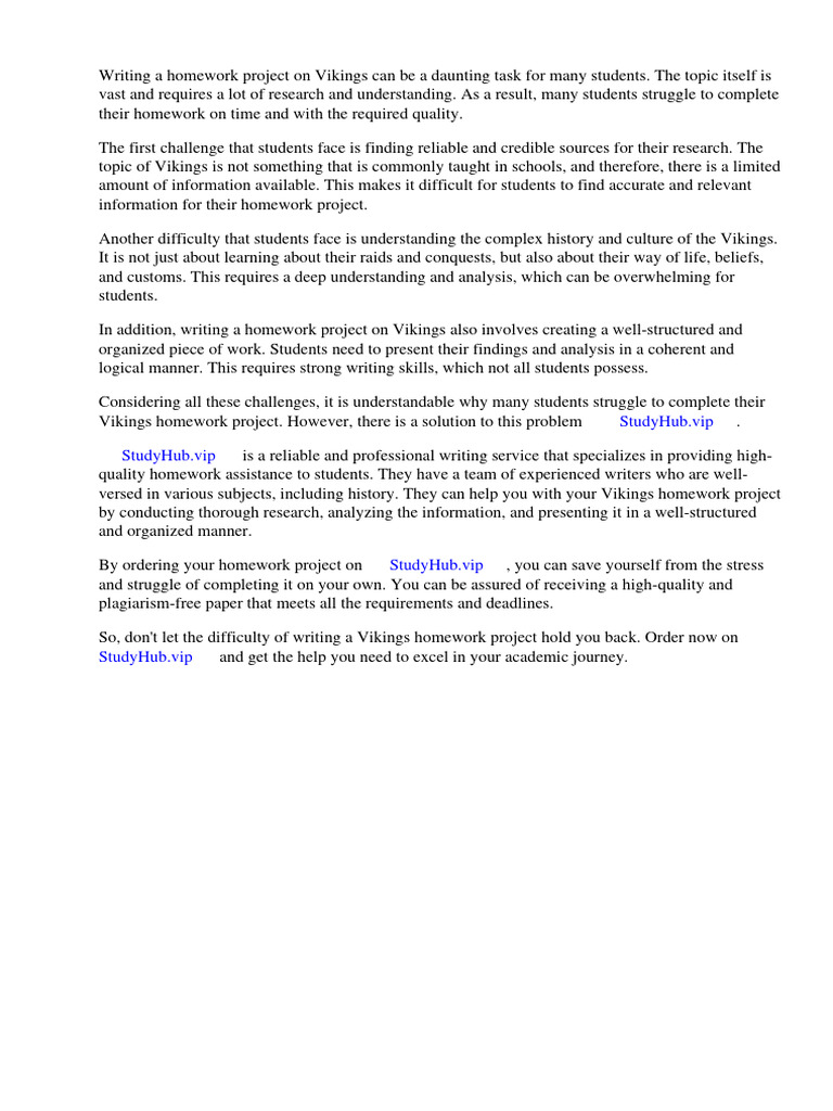 Vikings Homework Project | PDF | Vikings | Homework