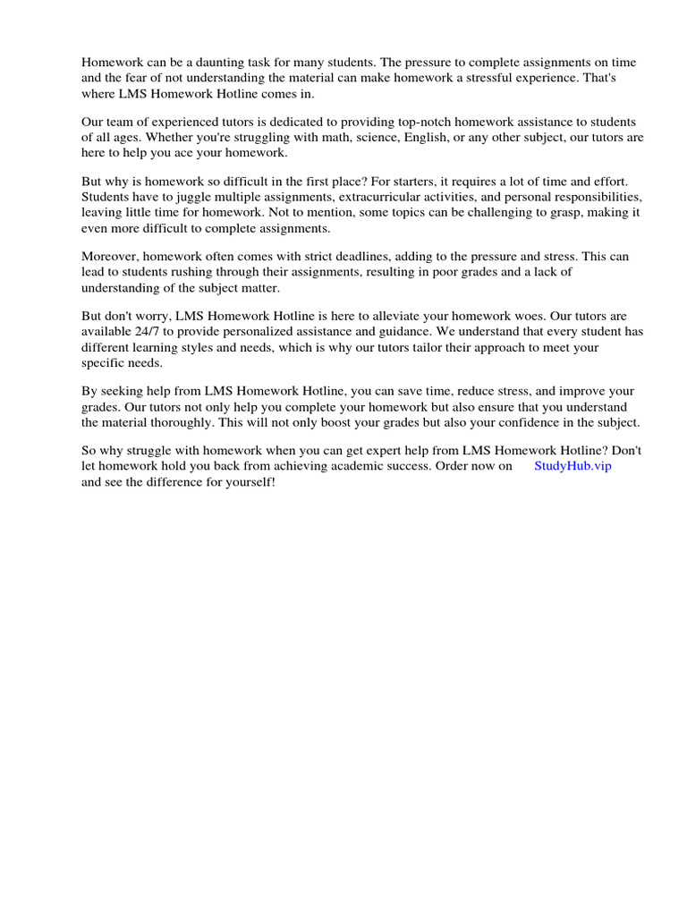 Lms Homework Hotline | PDF | Homework