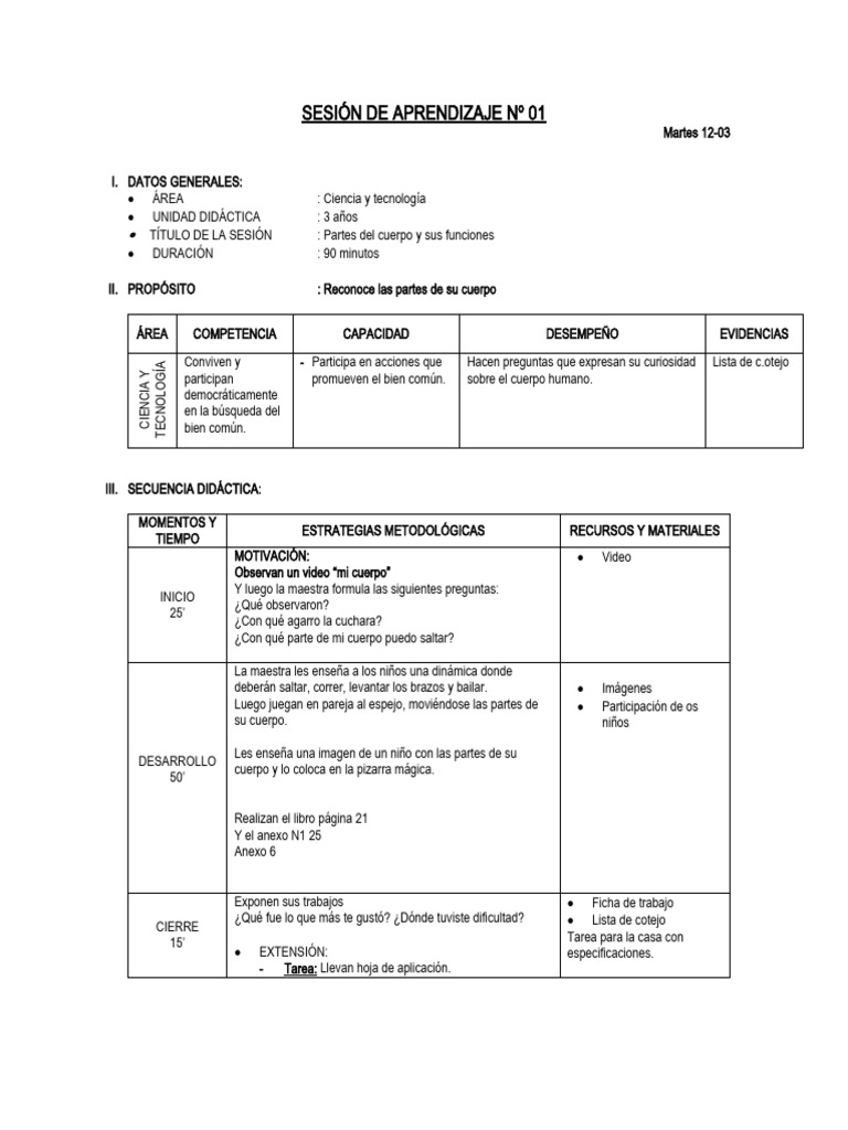 Sesión de Aprendizaje #01 | PDF | Aprendizaje | Color