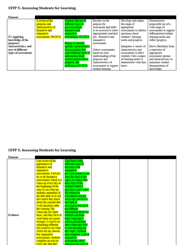 CSTP 5 Ruiz Martinez 032024 | PDF | Educational Assessment | Learning