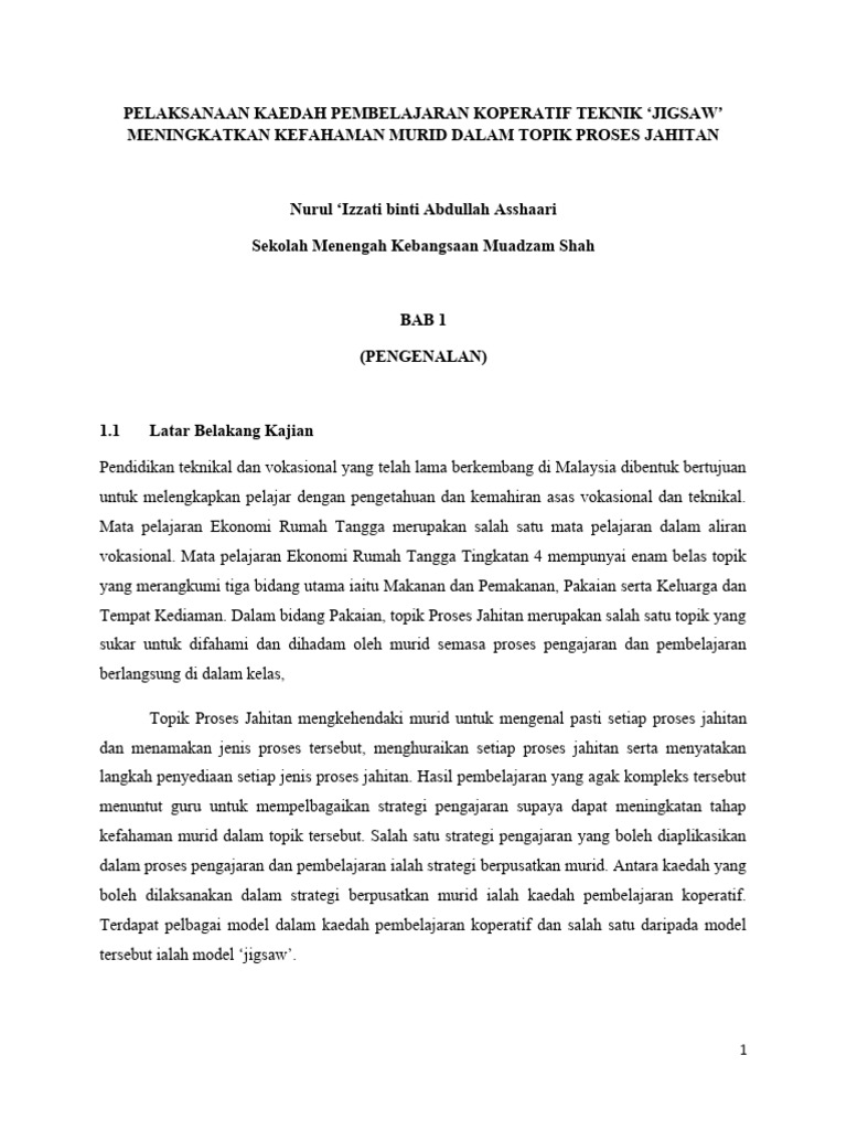 Kajian Tindakan Jigsaw | PDF