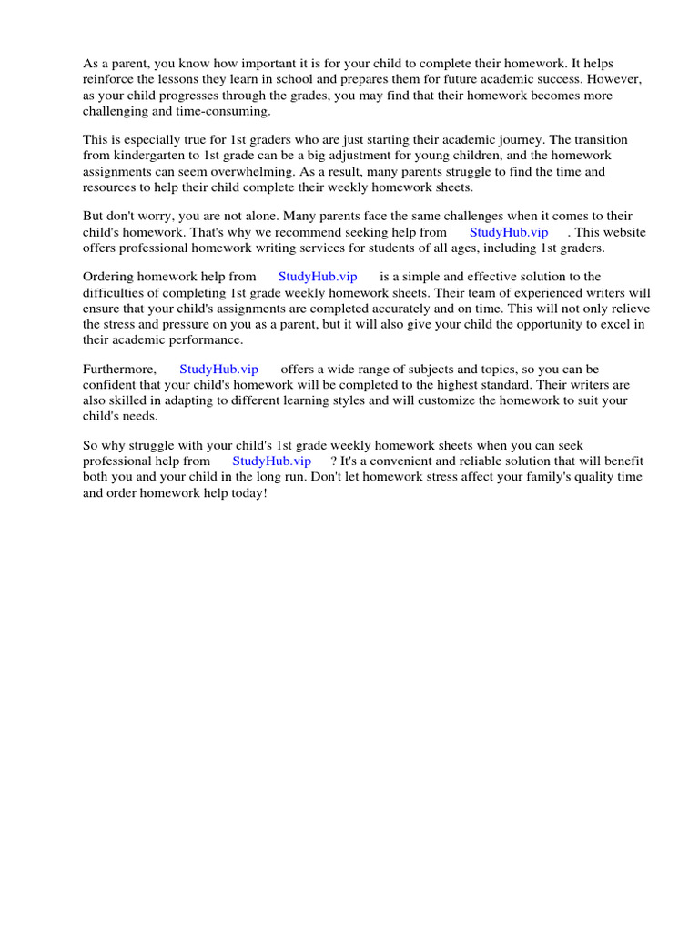 1st Grade Homework Help Solutions | PDF | Essays | Homework