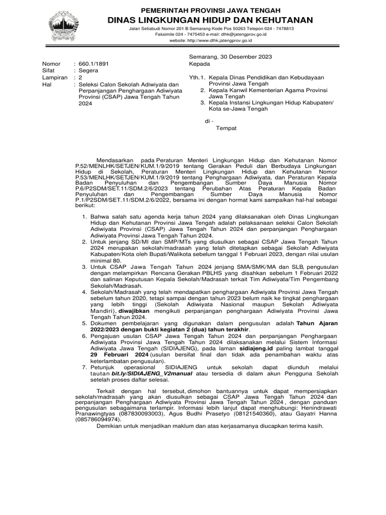 Seleksi CSAP & Perpanjangan 2024 - Signed | PDF