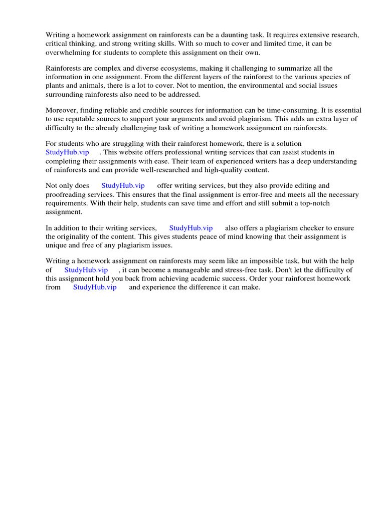 Rainforest Homework | PDF | Rainforest | Trees