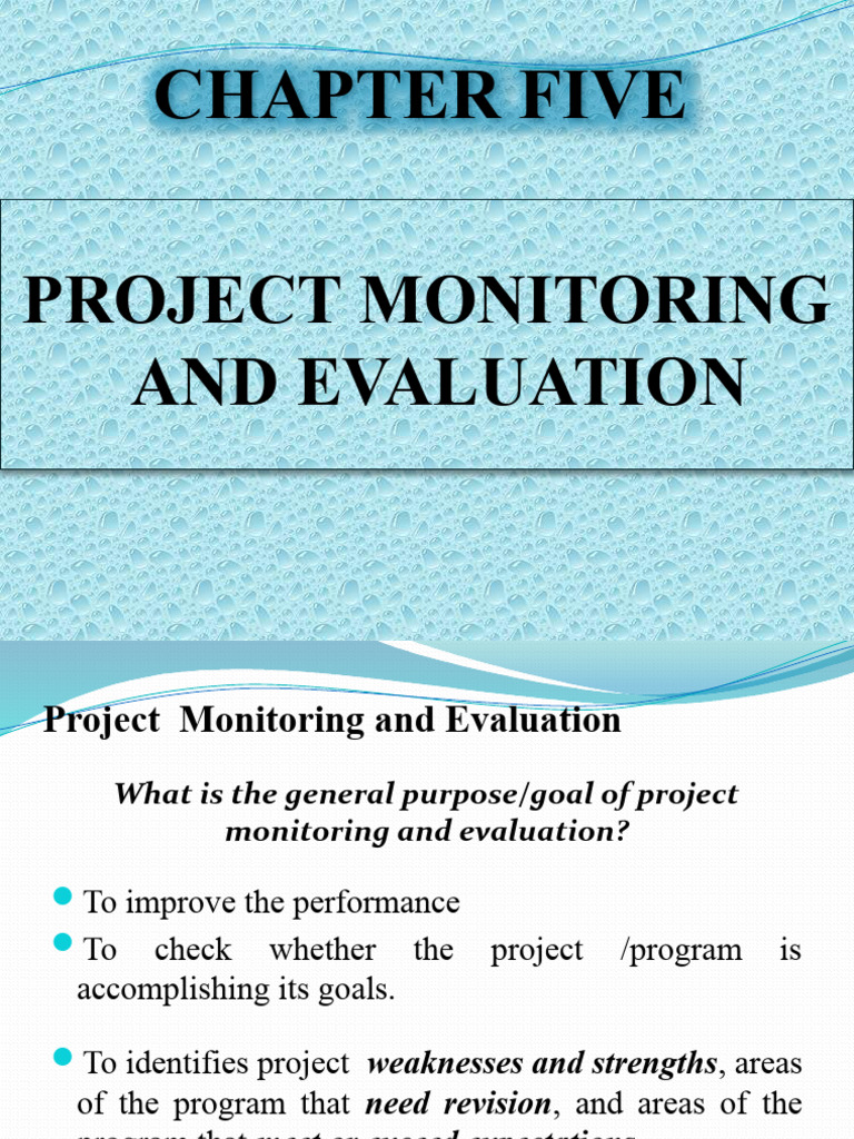 Chapter 5 Project Monitoring and Evaluation | PDF | Evaluation | Information
