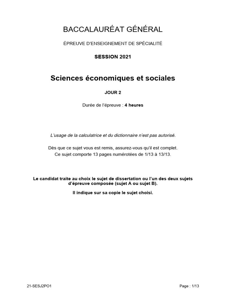 Ec Ses | PDF | Chômage | Économie