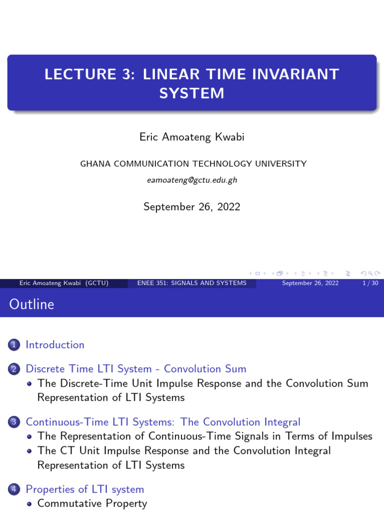 lecture 3_1 | PDF | Convolution | Applied Mathematics