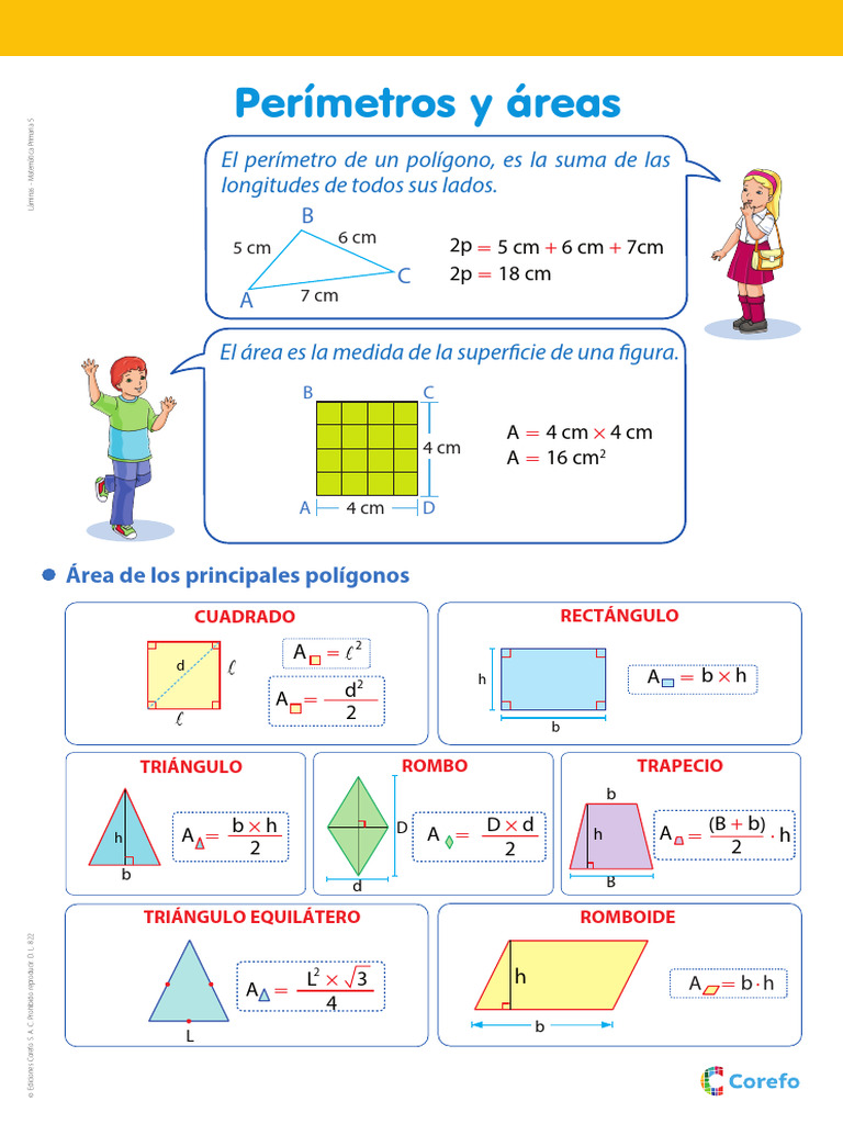 Lámina - Perímetros y Áreas | PDF | Triángulo | Politopos