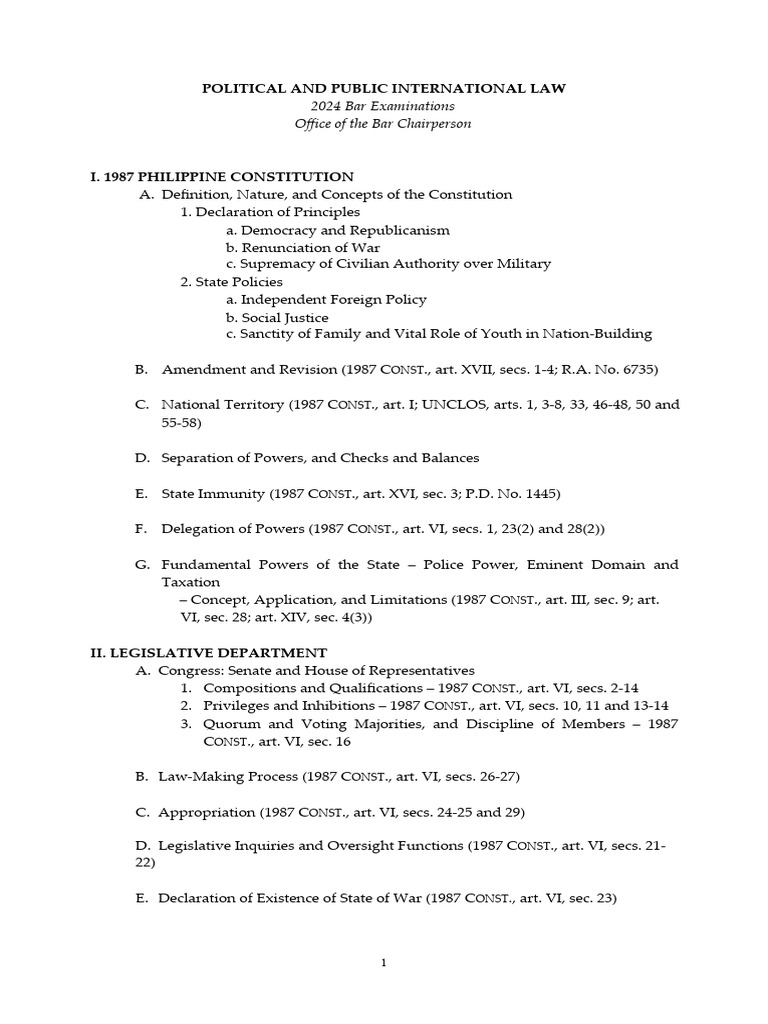Poli and International Law 2024 Syllabus | PDF | International Law ...